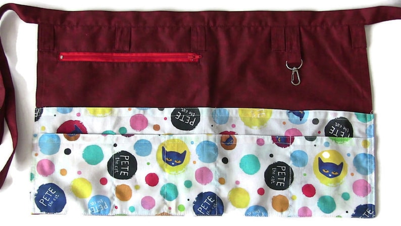 Teacher Apron With Pockets/half Apron With Zipper Pocket/teacher ...