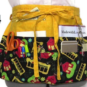 Teacher Apron/apron With Pockets/half Apron With Zipper Pocket/teacher ...
