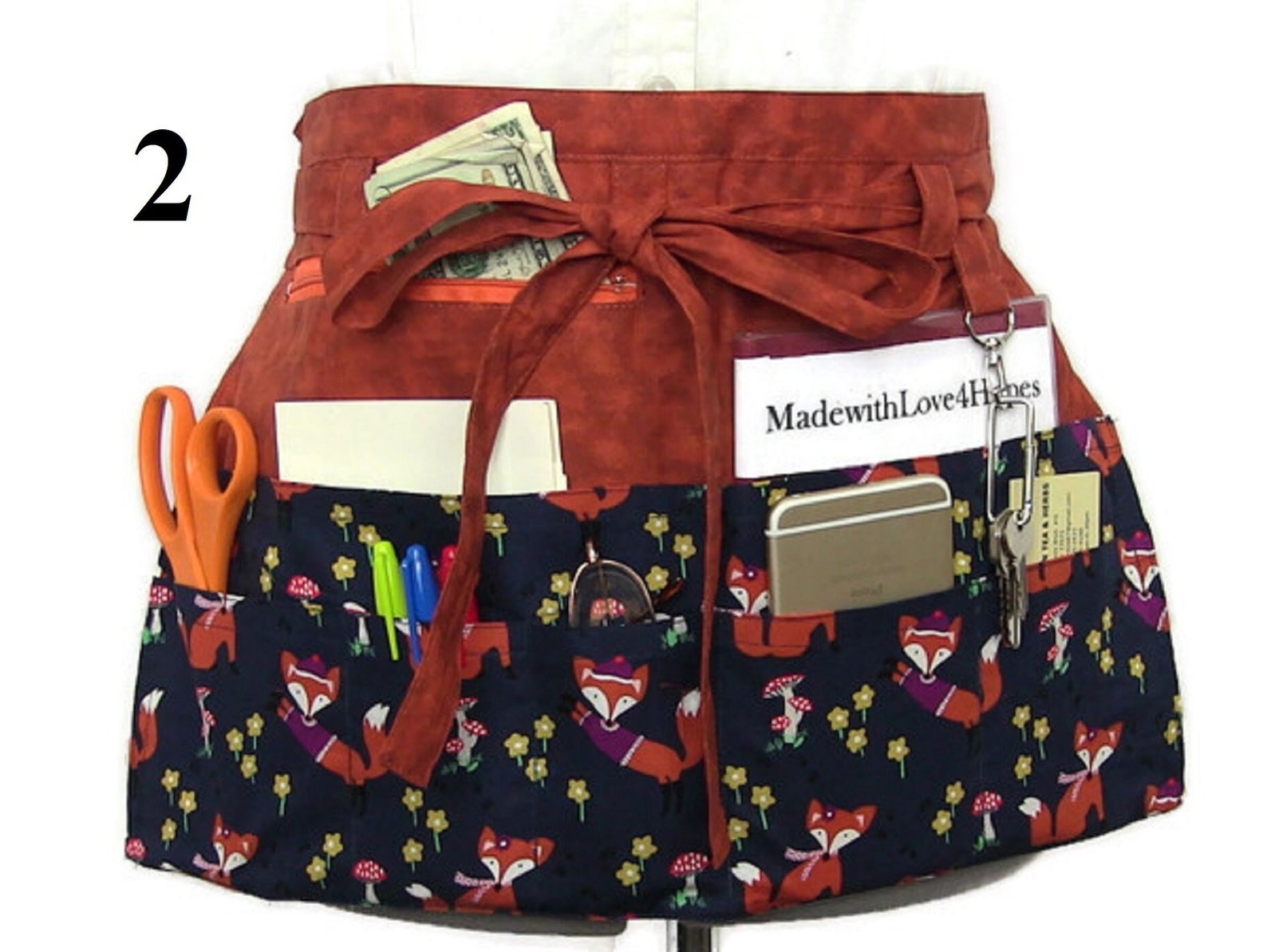 Teacher Apron/apron With Pockets/cash Apron/half Apron With - Etsy