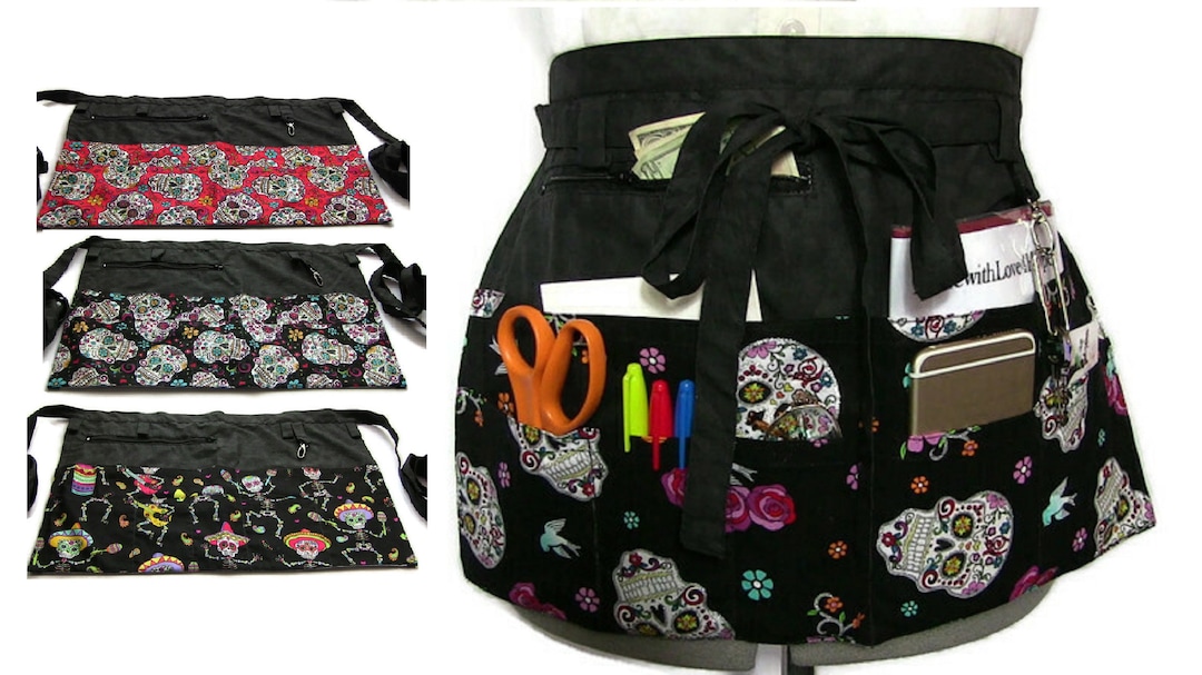 Half Apron/teacher Apron With Pockets/utility Apron/vendor Apron/waist ...
