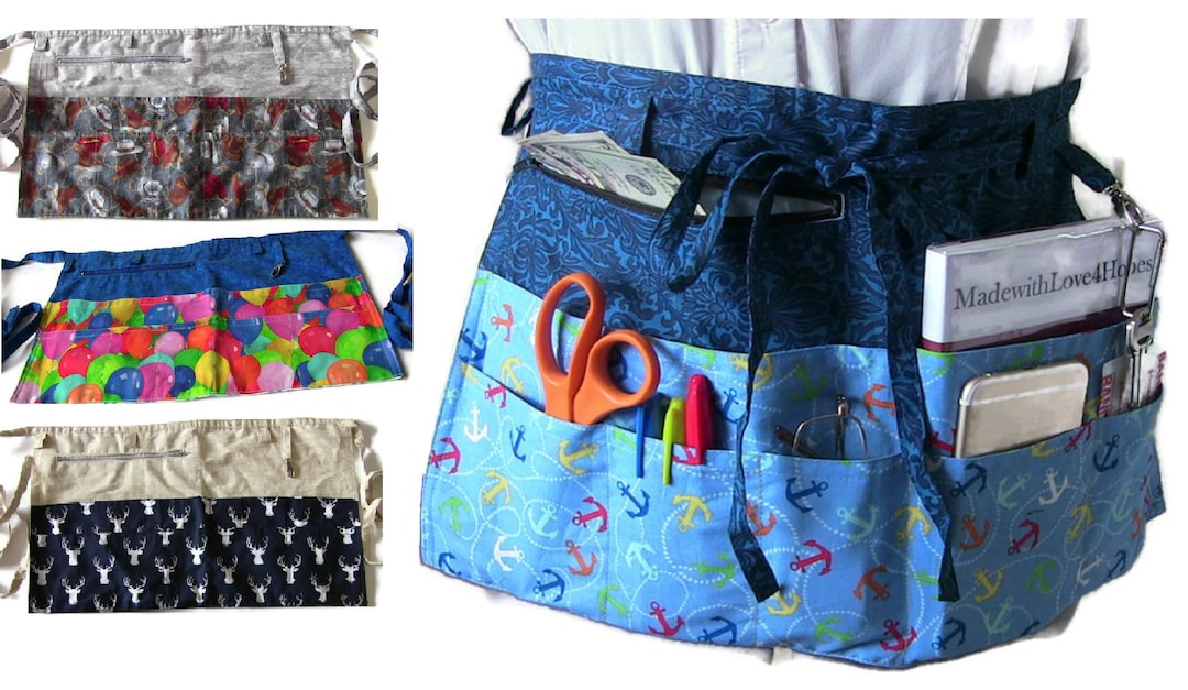 Apron With Pockets/cash Apron/half Apron/teacher Apron/utility Apron ...