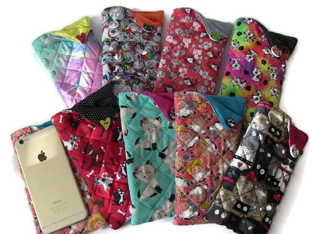 Quilted Fabric Phone Sleeve/cellphone/smart Phone/smartphone iPhone ...