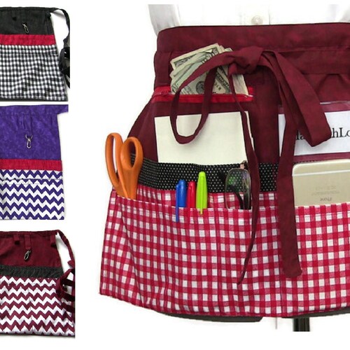 Apron With Pockets/cash Apron/half Apron/teacher Apron/utility - Etsy