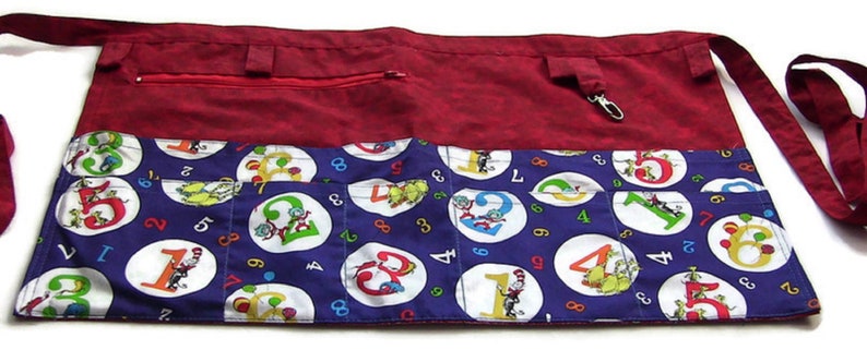 Teacher Apron With Pockets/half Apron With Zipper Pocket/reading ...