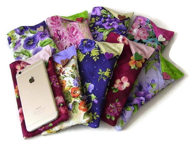 Quilted Fabric Phone Sleeve/cellphone/smart Phone/smartphone - Etsy
