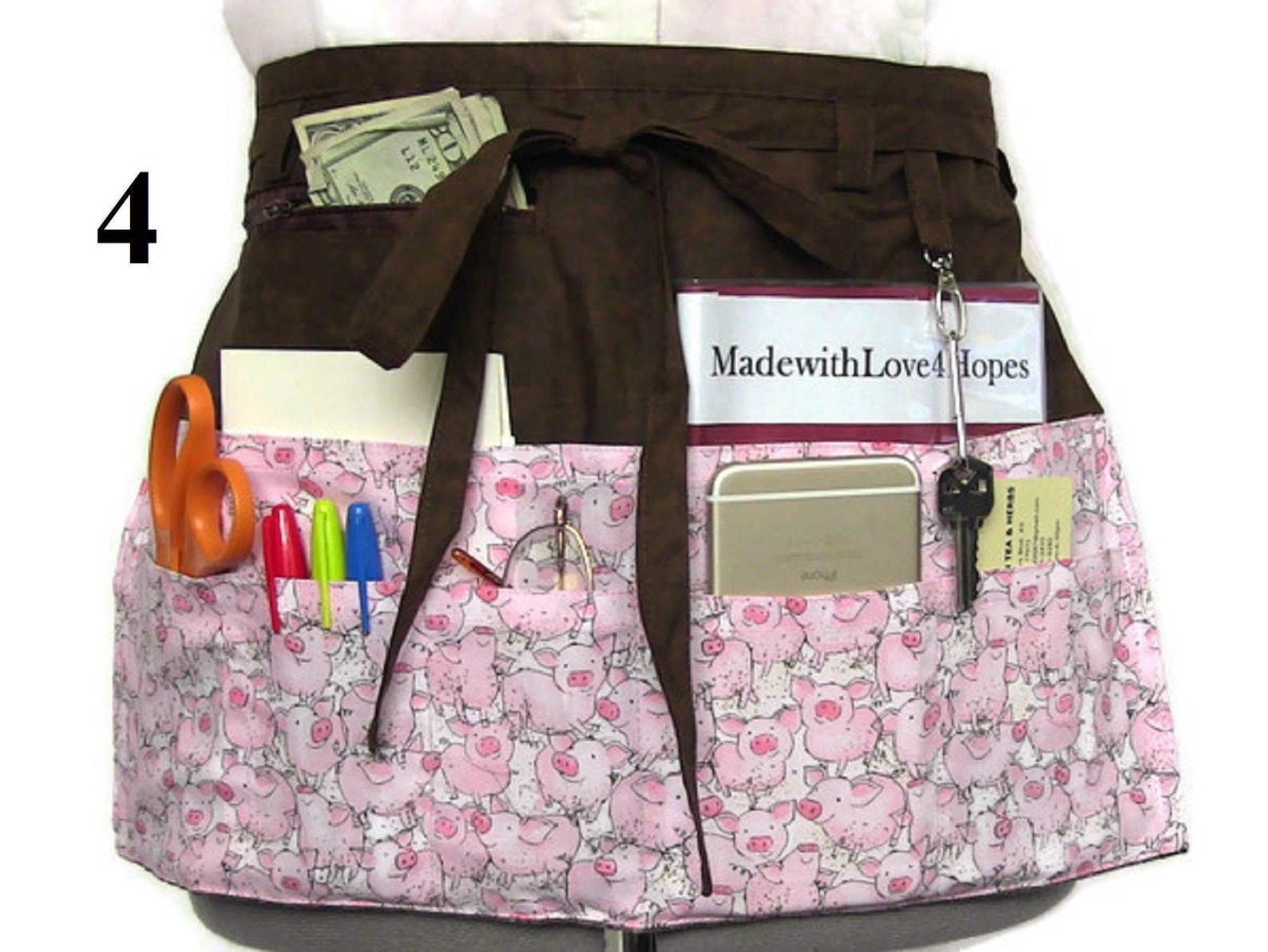 Teacher Apron/apron With Pockets/cash Apron/half Apron With | Etsy