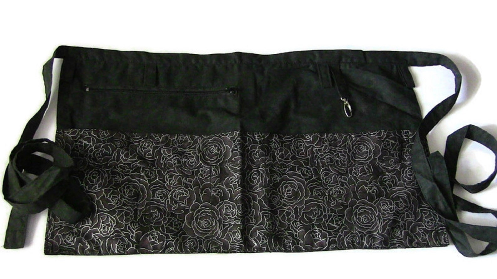 Black Apron With Pockets/cash Apron/black Half Apron/teacher - Etsy