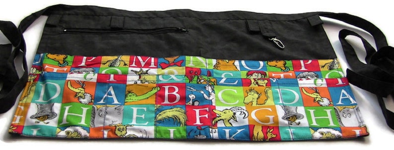 Teacher Apron With Pockets/half Apron With Zipper Pocket/reading ...