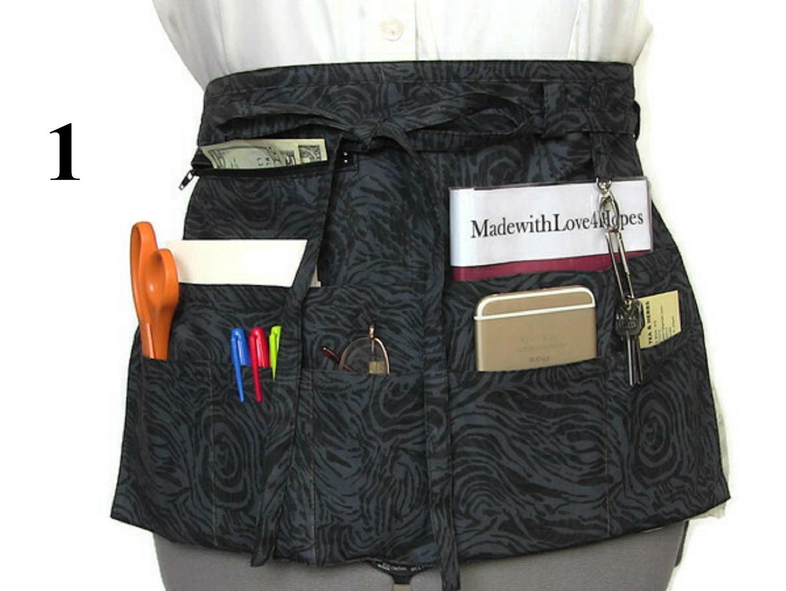 Apron With Pockets/cash Apron/half Apron/teacher Apron/utility | Etsy
