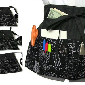 Teacher Apron/apron With Pockets/cash Apron/half Apron With Zipper ...