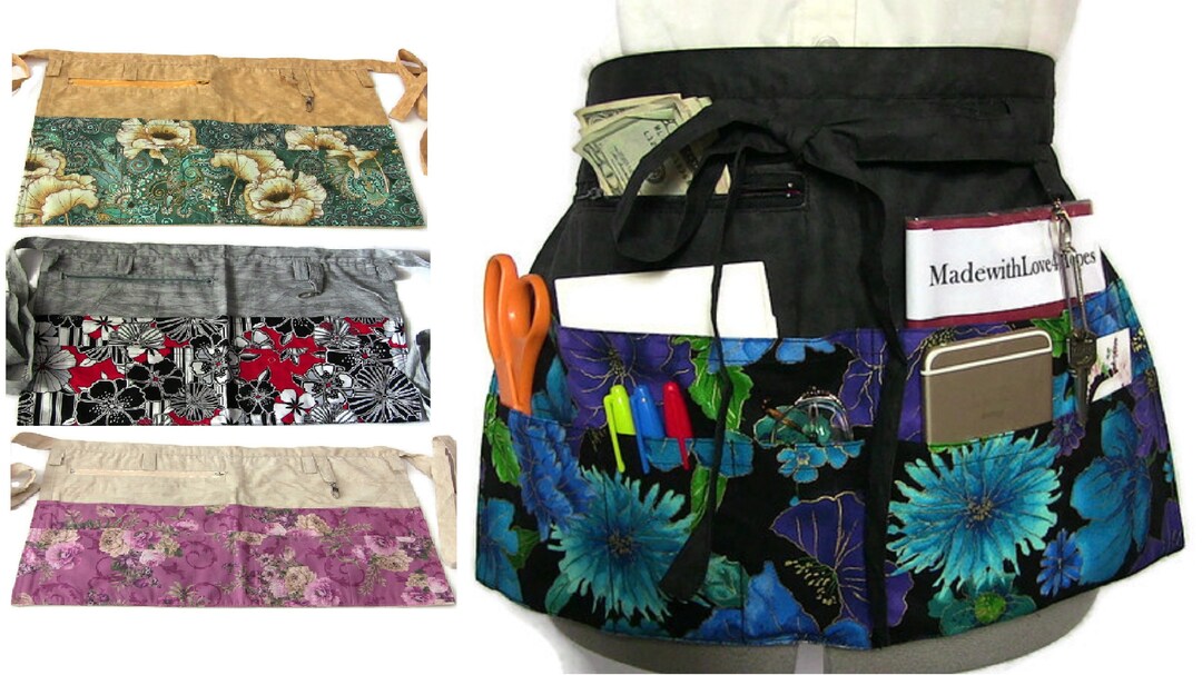 Apron With Pockets/teacher Apron/utility Apron/vendor Apron/waist Apron ...