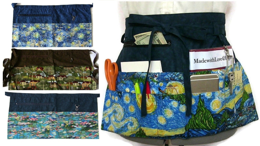 Apron With Pockets/cash Apron/half Apron/teacher Apron/utility Apron ...