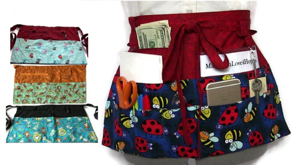 Teacher Apron/apron With Pockets/half Apron With Zipper - Etsy