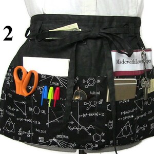 Teacher Apron/apron With Pockets/cash Apron/half Apron With Zipper ...