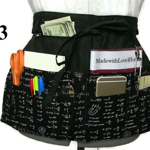 Teacher Apron/apron With Pockets/cash Apron/half Apron With Zipper ...