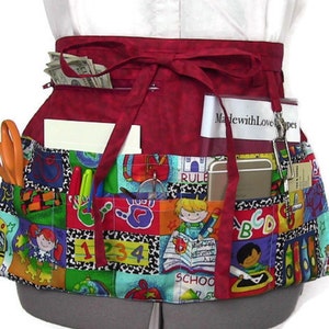 Teacher Apron/apron With Pockets/half Apron With Zipper Pocket/teacher ...