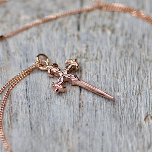 Crucifix Dagger Pendant 18k Dagger Charm Necklace Silver - Etsy