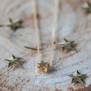 Small Star Charm Necklace 24k Gold Gift for Her Dainty Star Jewelry ...