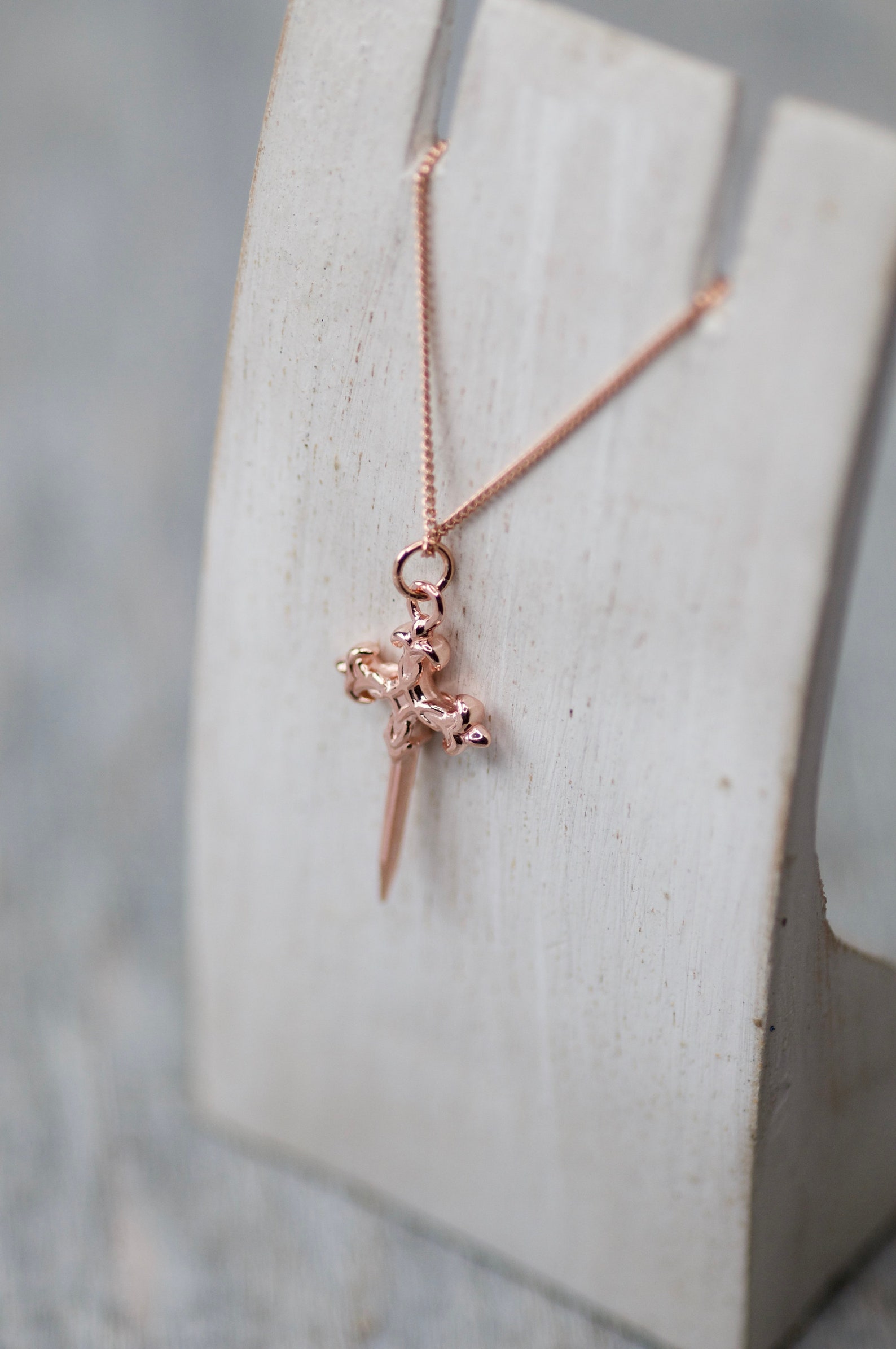 Crucifix Dagger Pendant 18k Dagger Charm Necklace Silver - Etsy