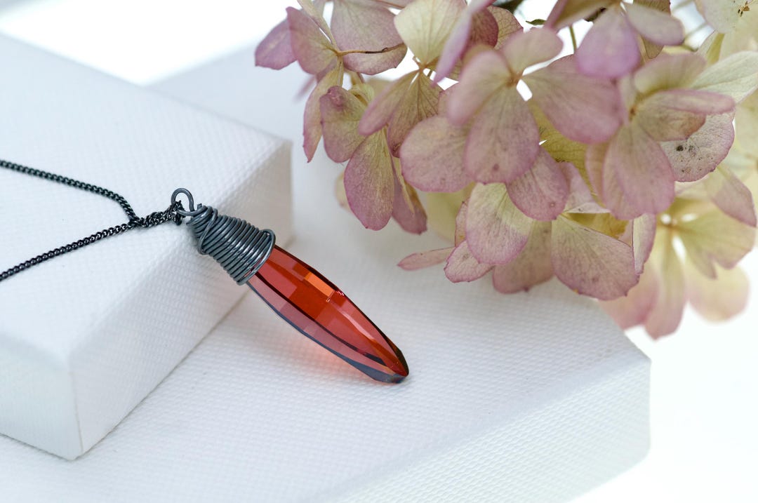 Genuine Swarovski Magma Red Crystal Drop Necklace, Different Colours ...