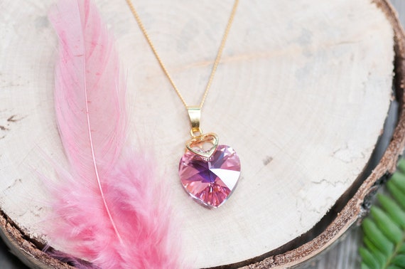 Swarovski necklace double heart store