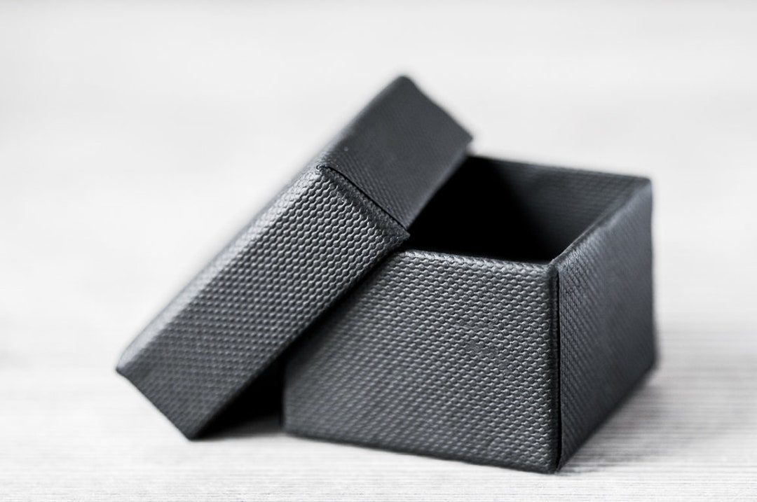 5 Small Black Gift Boxes Earrings Eco Friendly Ring Box Paper Jewelry ...