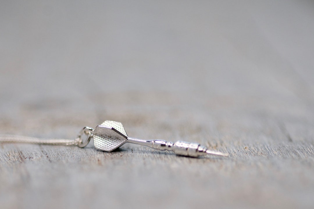 3D Dart Charm Necklace, Silver Dart Pendant Necklace, Gift for ...