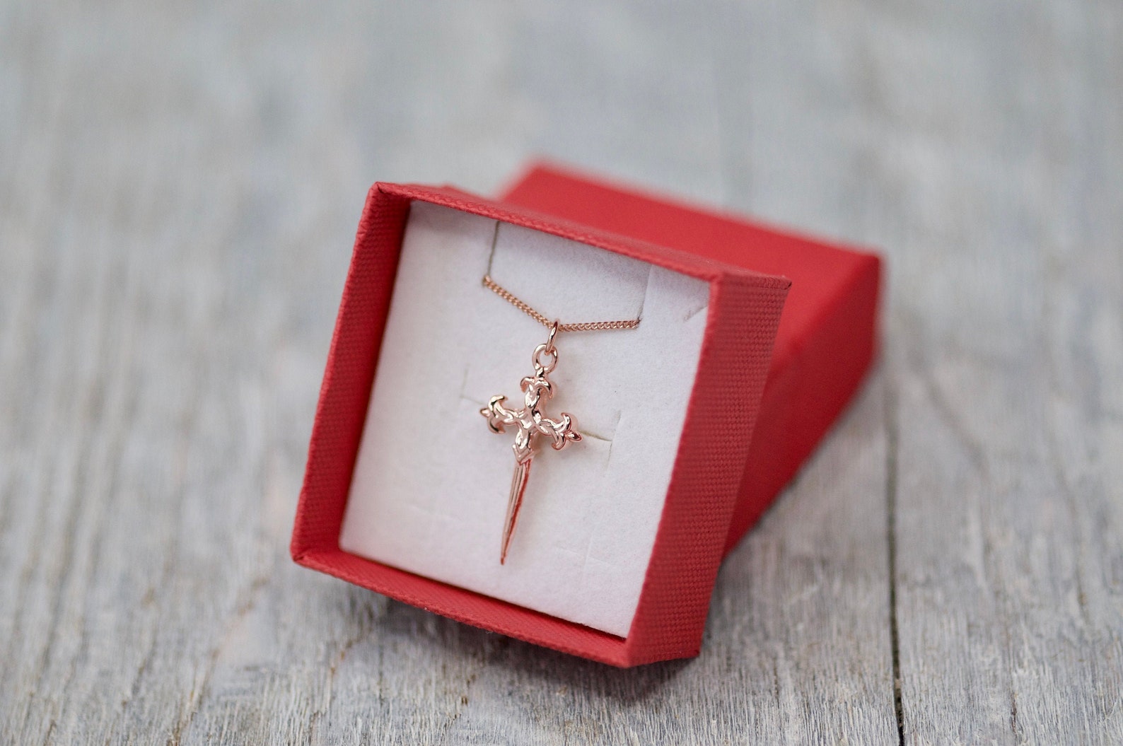 Crucifix Dagger Pendant 18k Dagger Charm Necklace Silver - Etsy