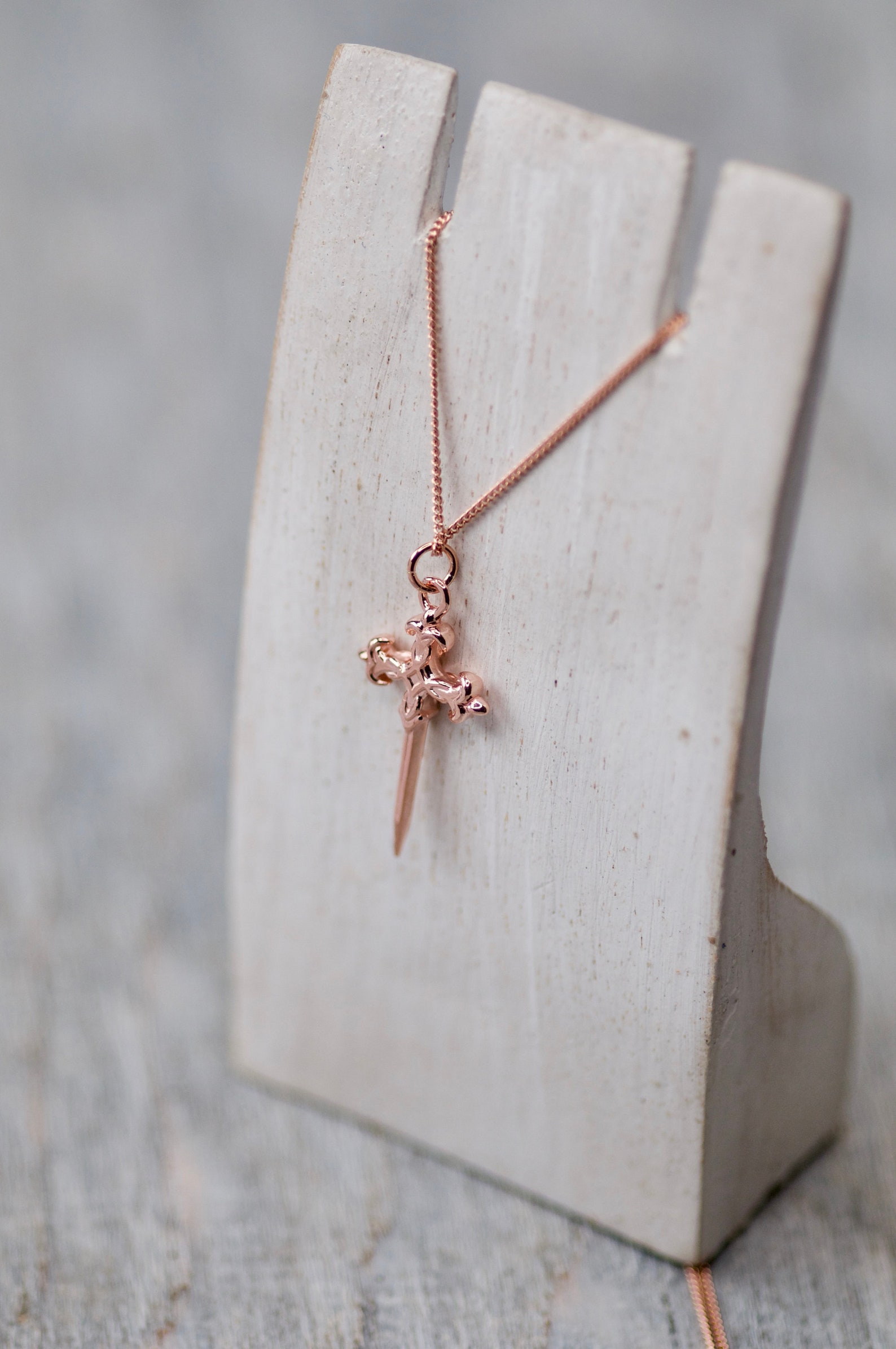 Crucifix Dagger Pendant 18k Dagger Charm Necklace Silver - Etsy