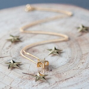 Small Star Charm Necklace 24k Gold Gift for Her Dainty Star Jewelry ...