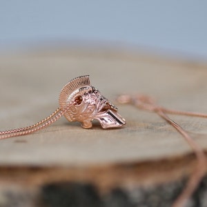 Spartan Helment Necklace 18k Rose Gold Silver, Spartan Warrior Necklace ...
