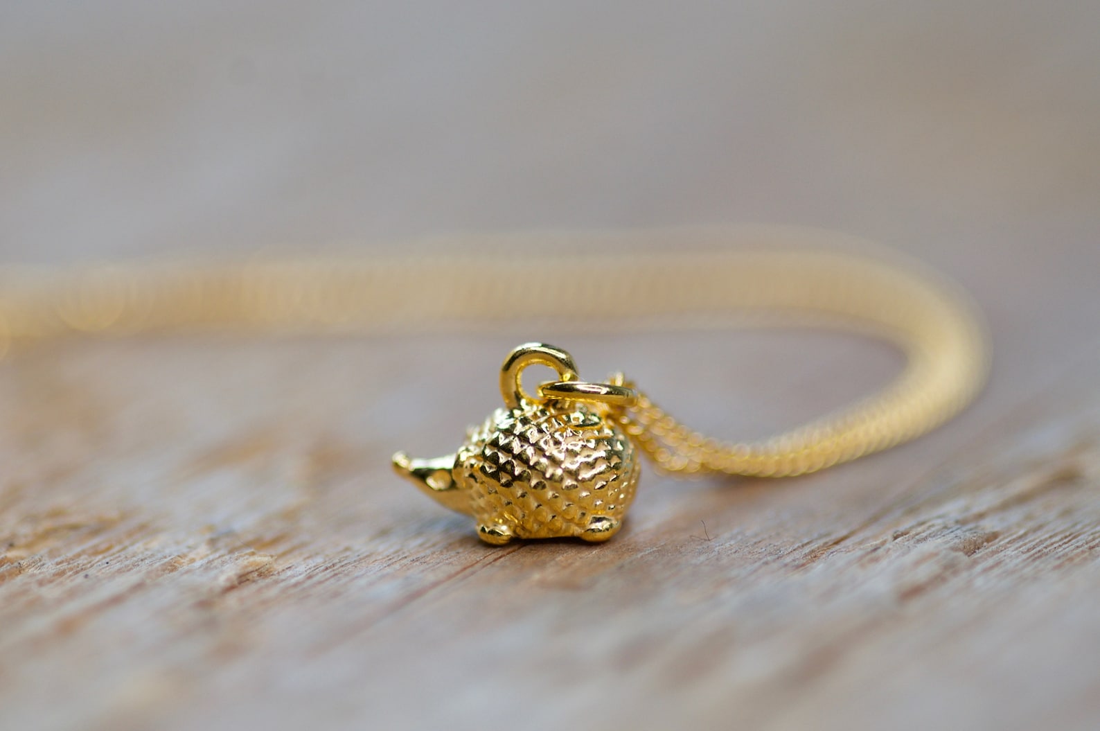 Hedgehog Charm Necklace 24k Tiny Hedgehog Necklace Daughter - Etsy