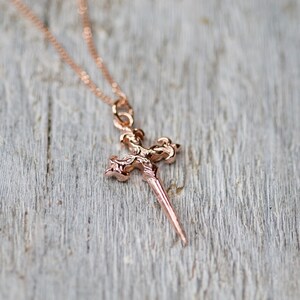 Crucifix Dagger Pendant 18k Dagger Charm Necklace Silver - Etsy