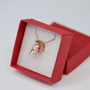 Spartan Helment Necklace 18k Rose Gold Silver, Spartan Warrior Necklace ...