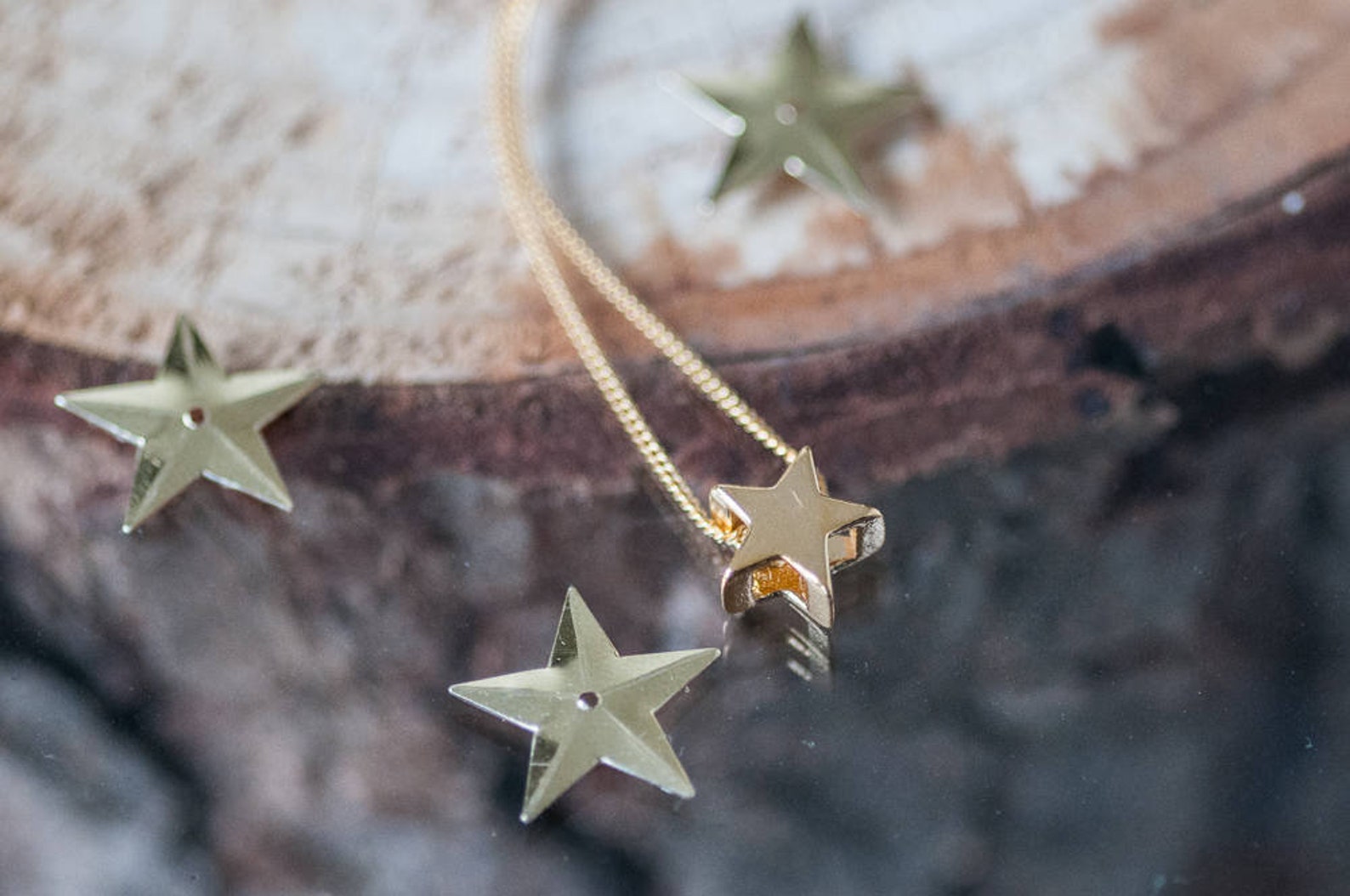 Small Star Charm Necklace 24k Gold Gift for Her Dainty Star Jewelry ...