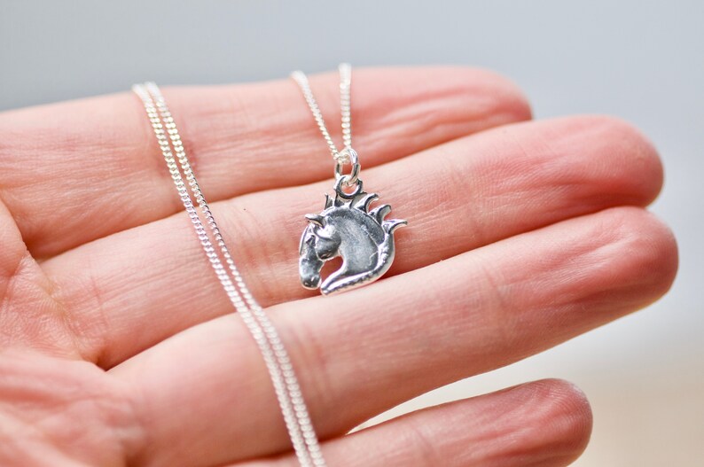 Horse Head Charm Necklace, Dainty Horse Necklace, Animal Lover Gift ...