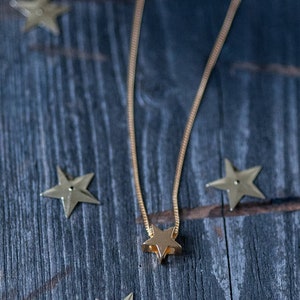 Small Star Charm Necklace 24k Gold Gift for Her Dainty Star Jewelry ...