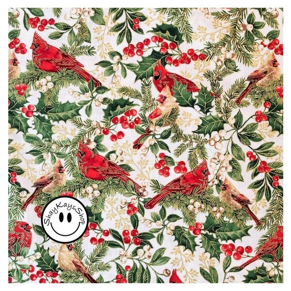 Cardinal Bird Fabric - Etsy