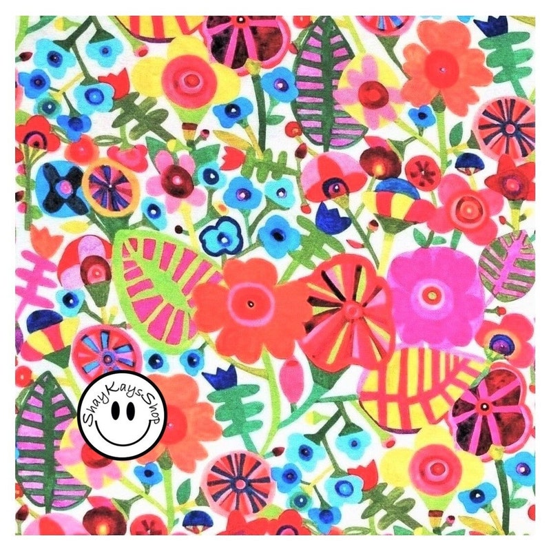 Modern Floral Fabric - Etsy