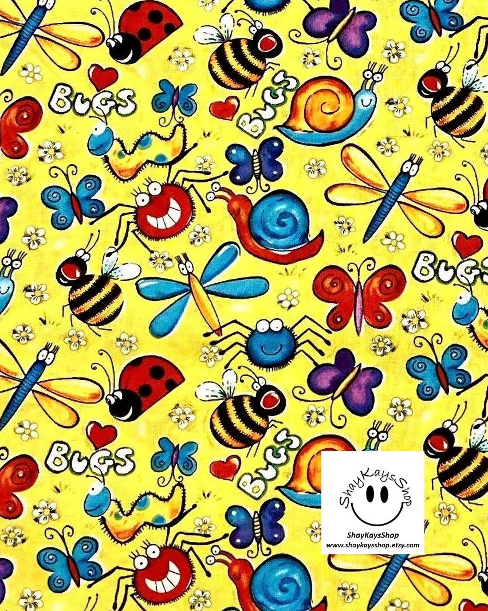 Novelty Bug Insect Fabric Brother Sister Design Studio Bee | Etsy