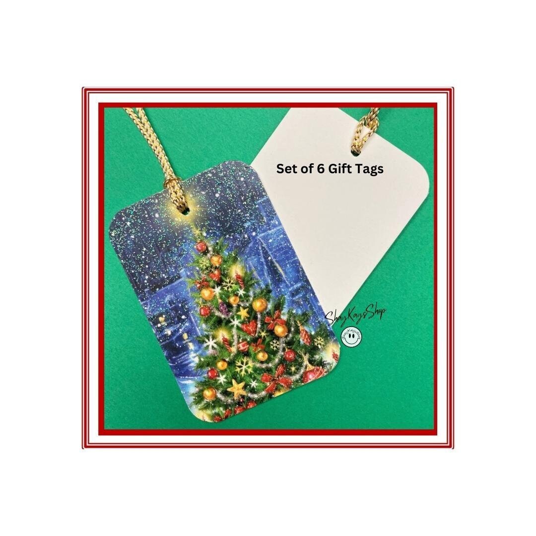 Holiday Christmas Tree Gift Tags Set of 6, Christmas Holiday Present ...