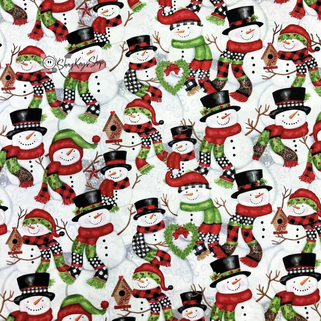 Christmas Holiday Studio E Fabrics Snow Place Like Home Packed Snowmen ...