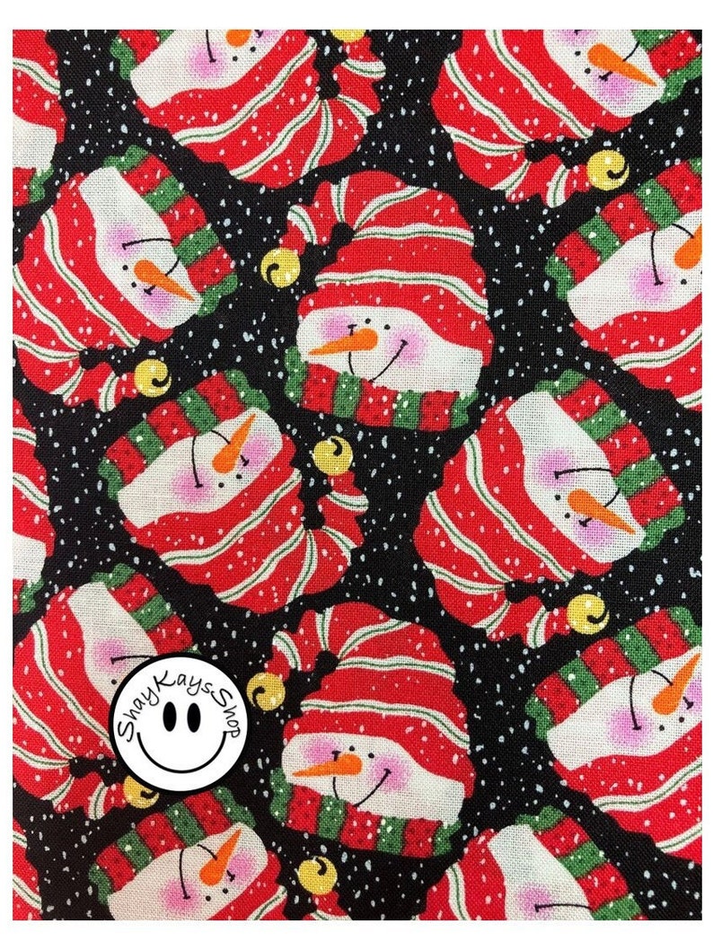 Snowman Christmas Fabric Fabric Traditions Happy Snowman - Etsy
