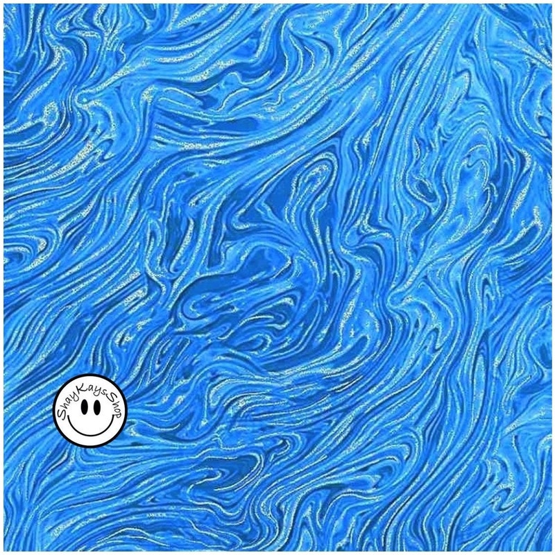 Blue Swirl Fabric - Etsy