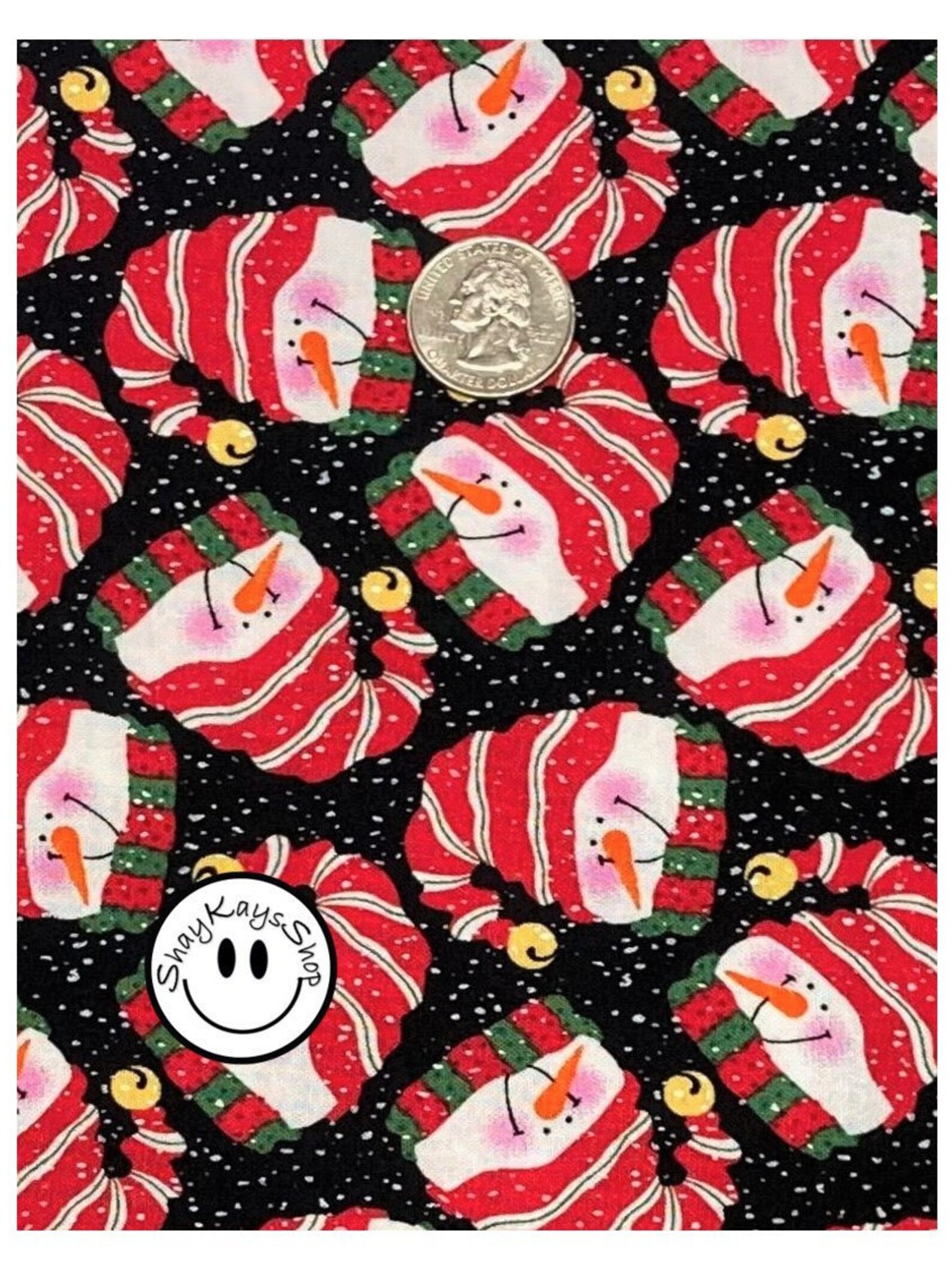Snowman Christmas Fabric Fabric Traditions Happy Snowman - Etsy