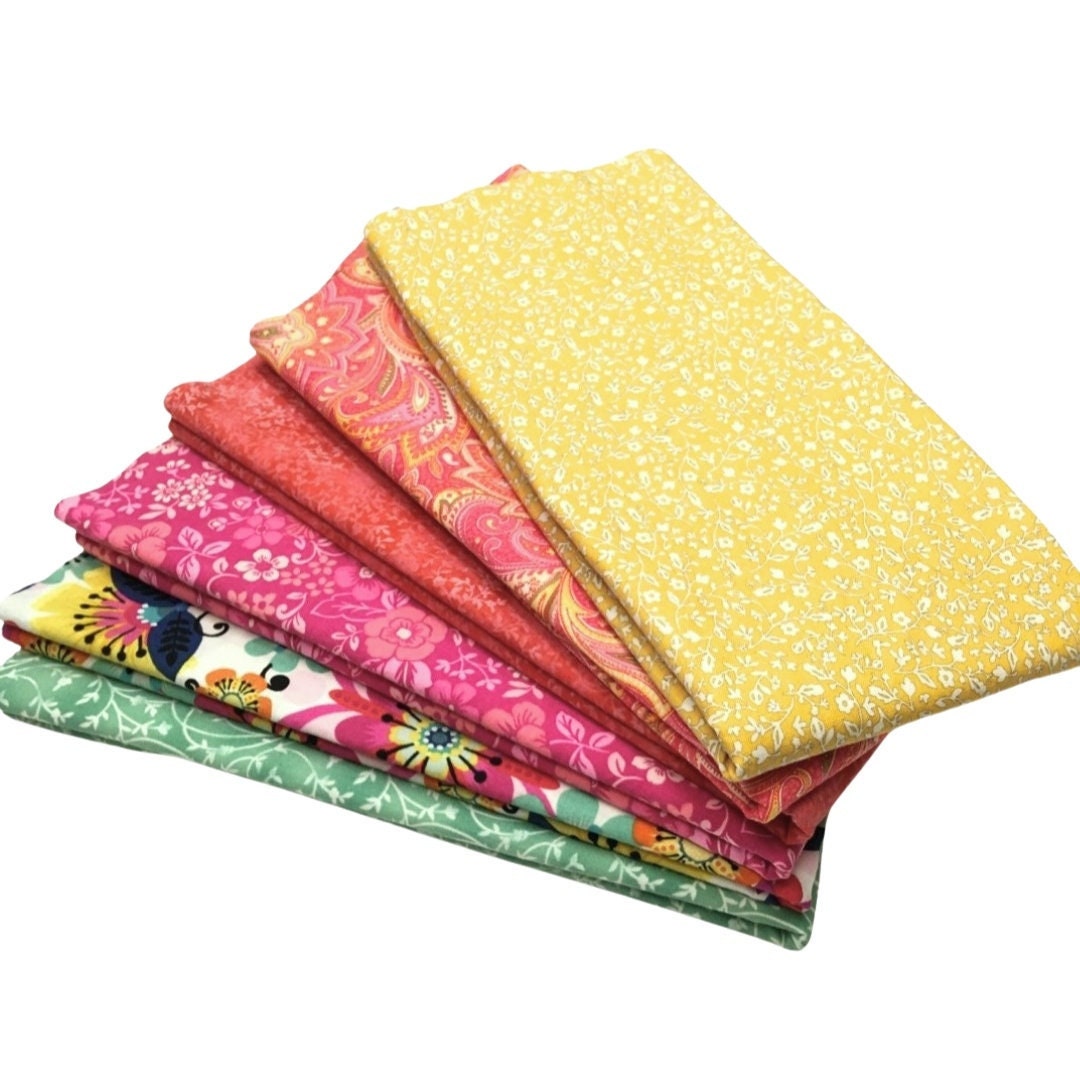 Precut Half Yard Fabric Bundle Set, Set of 6 Different Half Yard ...