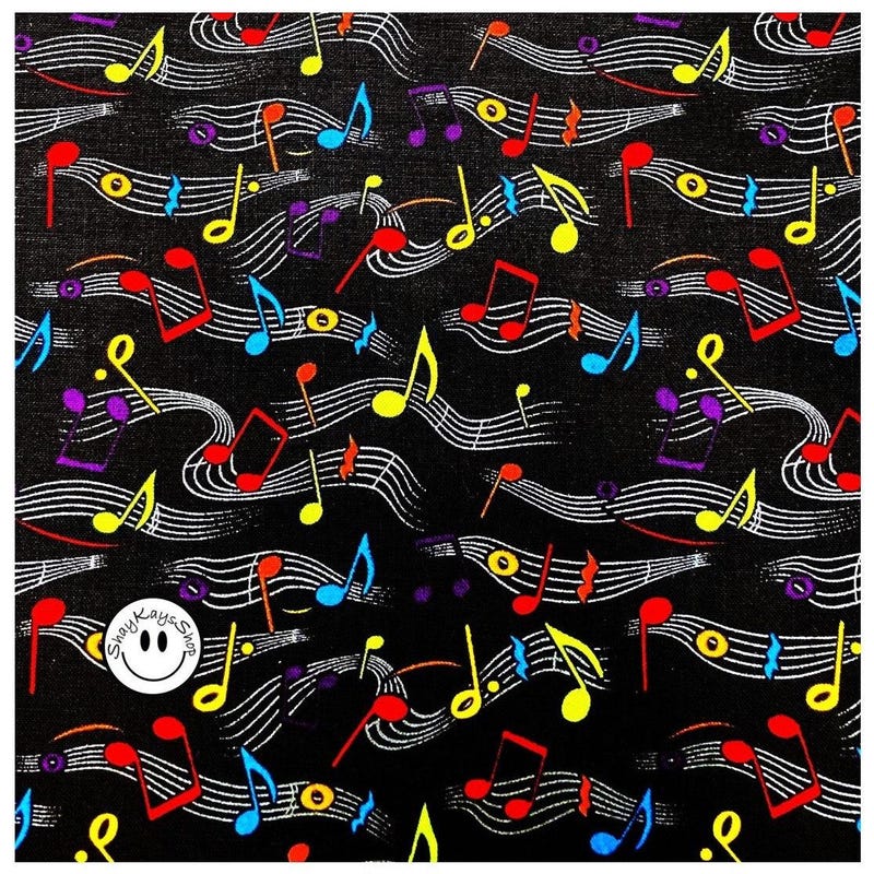 Music Note Fabric - Etsy