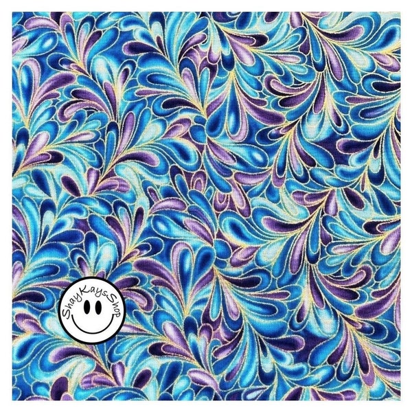 Blue Swirl Fabric - Etsy