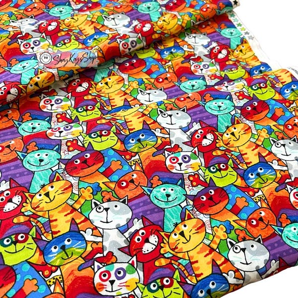 Cotton Cat Fabric - Etsy
