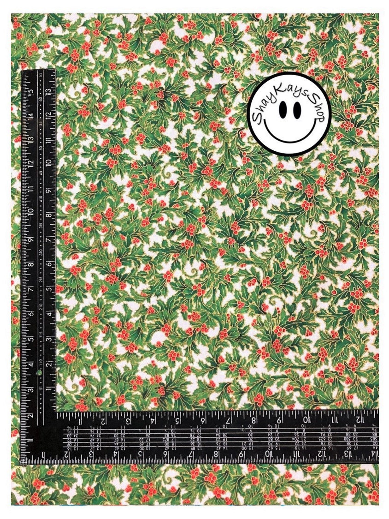 Christmas Holly & Berries Cream Fabric Studio RK for Robert - Etsy